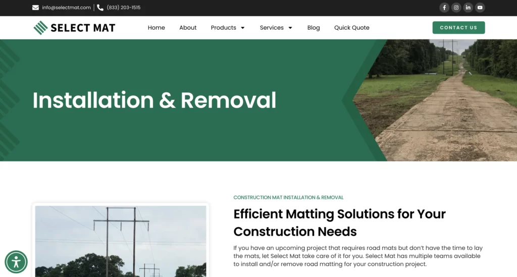 Full-Service Access Mat Installation & Removal